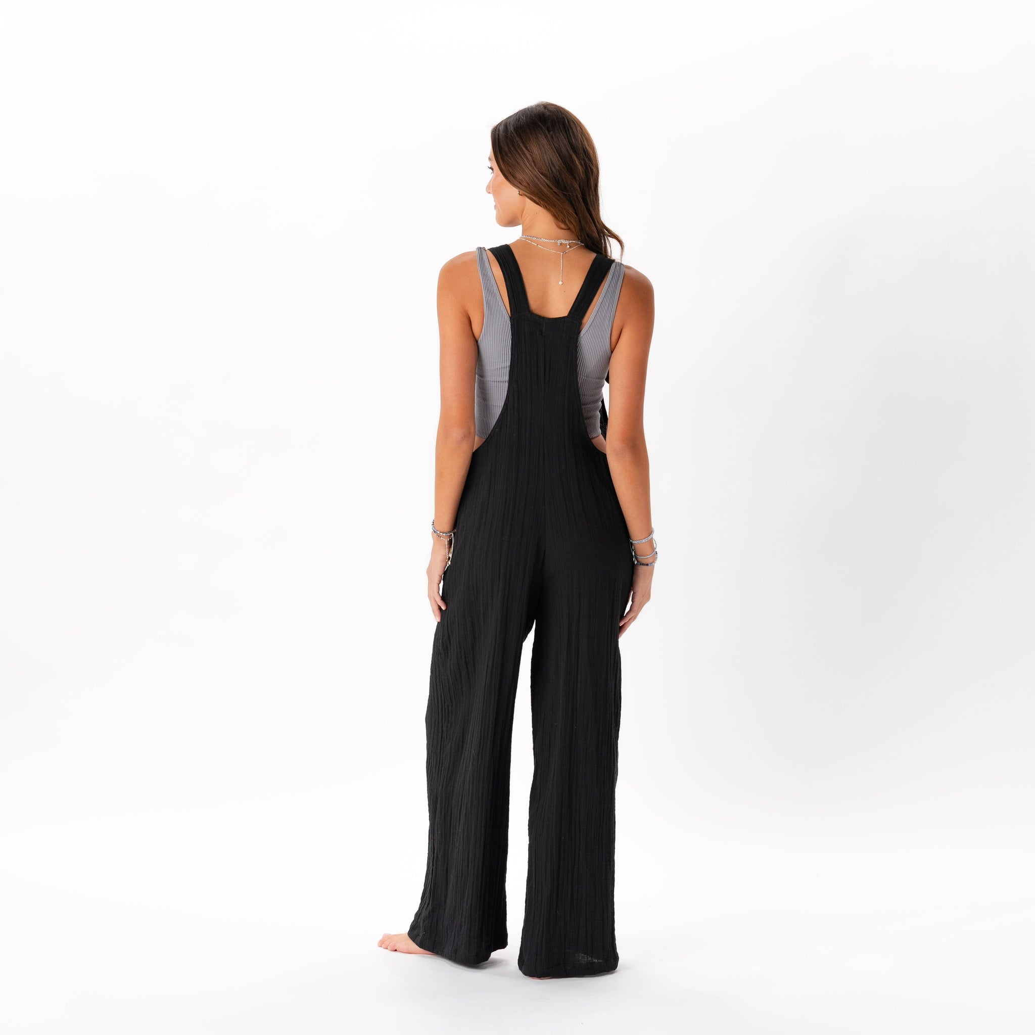 Black Nomad Jumpsuit - Cotton Wide-Leg Jumpsuit | Brand Name – Opal Tides